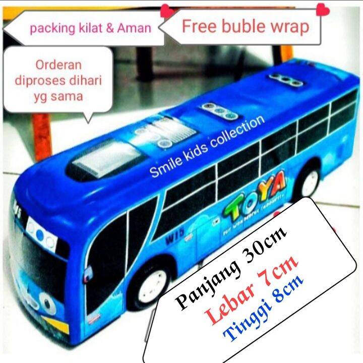 Mainan Mobil Bus Tayo Toya Panjang 30 cm Bisa Berjalan Secara Manual Dengan Cara Gesekan Bahan ...