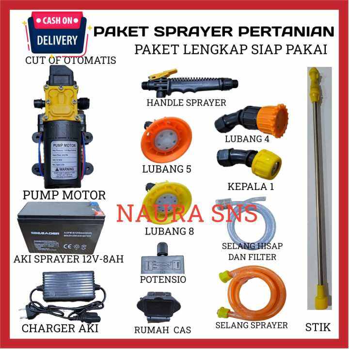 Paket Kumlit Sprayer Misting Semprot Pertanian Dinamo Pompa Dc 12v ...