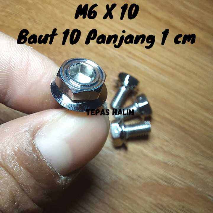 BAUT PROBOLT M6X10 BAUT 10 PANJANG 2 CM STAINLESS 2 KUNCI | Lazada ...