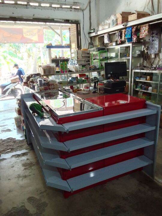 Meja kasir minimarket/ Meja kasir type L/Meja kasir toko/Meja kerja ...