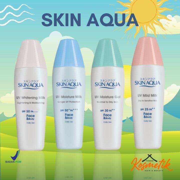 SKIN AQUA DAILY SKIN CARE UV MOISTURE MILK / UV WHITENING MILK SPF 50+ PAA+++ 40GR | Lazada ...