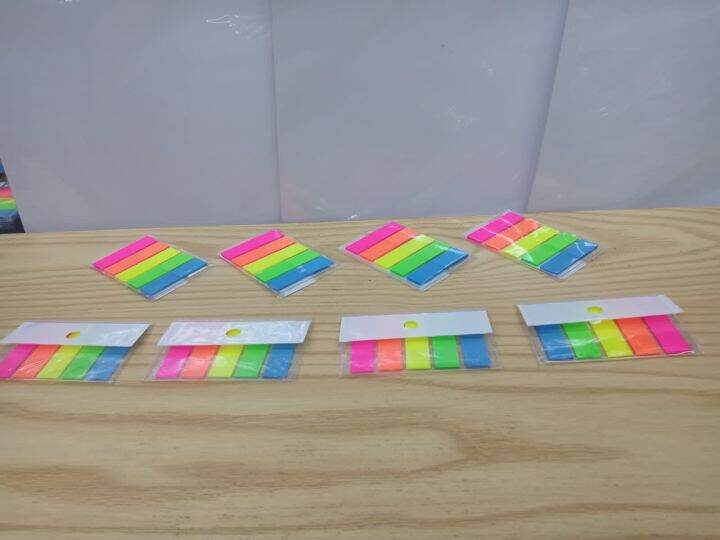 5 Colors Fluorescent Color Transparent Index Sticky Note Bookmark ...