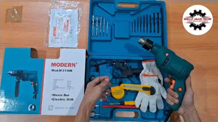 MODERN M-2130 B Bor Listrik 13mm Tangan Kayu Besi Impact Tembok Beton ...