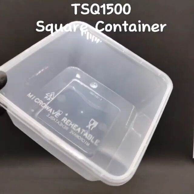 TAGE Square Container 1500ml / TSQ1500 Disposable Container with LID ...