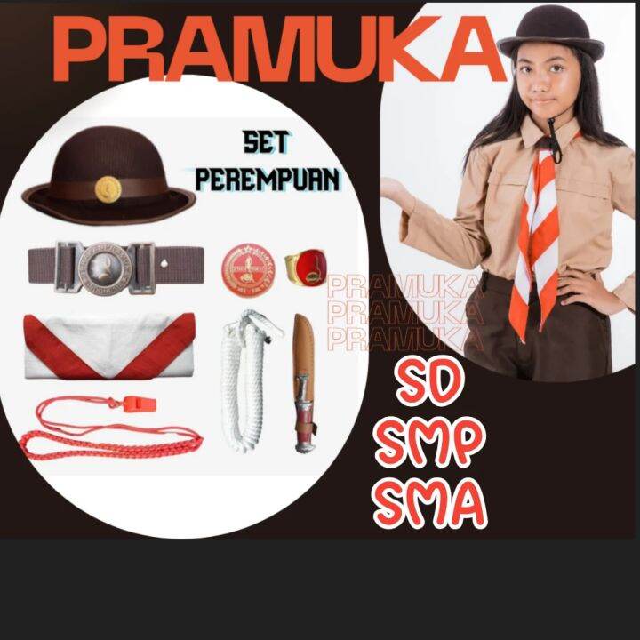 atribut Pramuka lengkap anak SD SMP SMA jumbo komplit putri / set ...