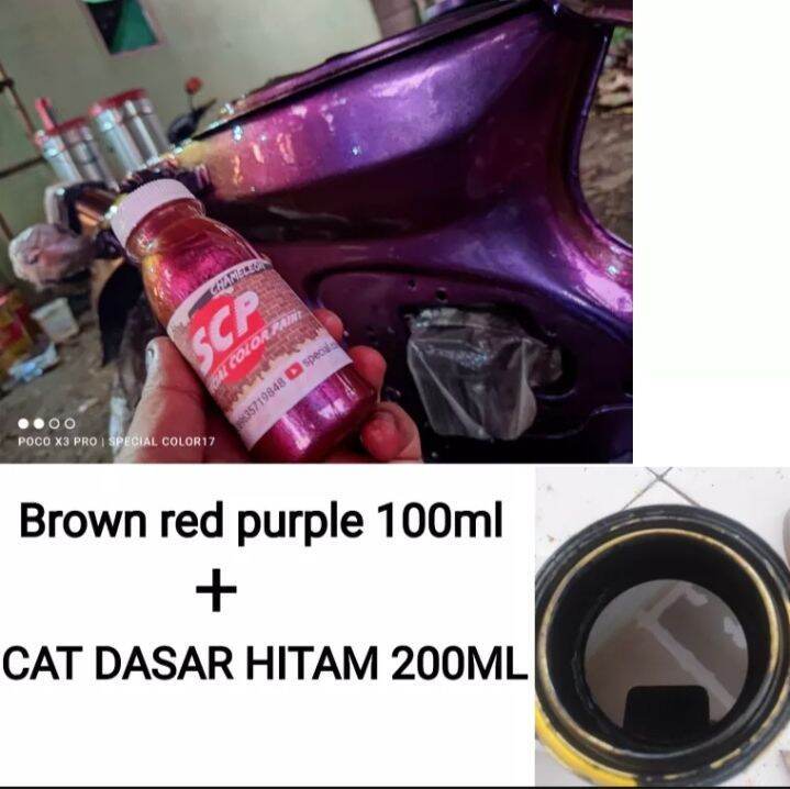 CAT BUNGLON 100 MILI + CAT DASAR HITAM 200 MILI CAT MOBIL MOTOR SPEDA ...