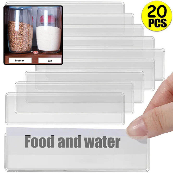 4/8/20Pcs Transparent Adhesive Shelf Label Bag Home Office Bookshelf ...