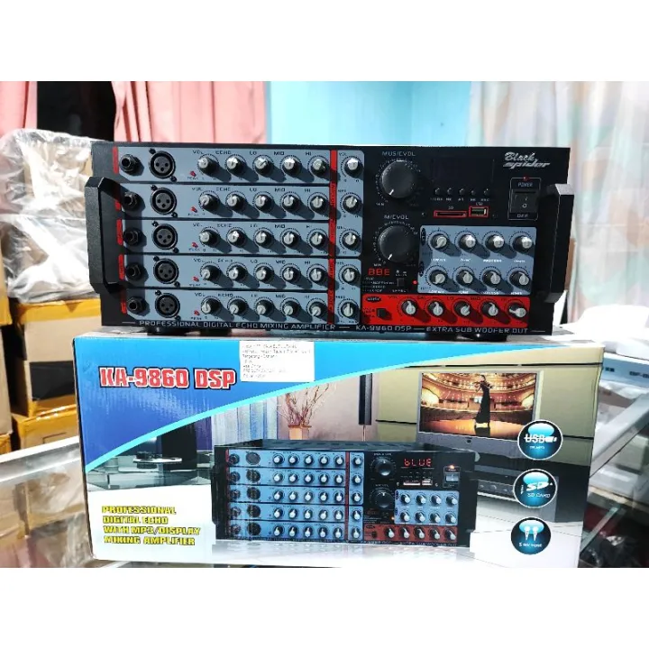 POWER AMPLI MIXER AMPLIFIER BLACK SPIDER KA9860 DSP KA 9860 KA-9860 5 Chanel ORIGINAL USB MP3 ...
