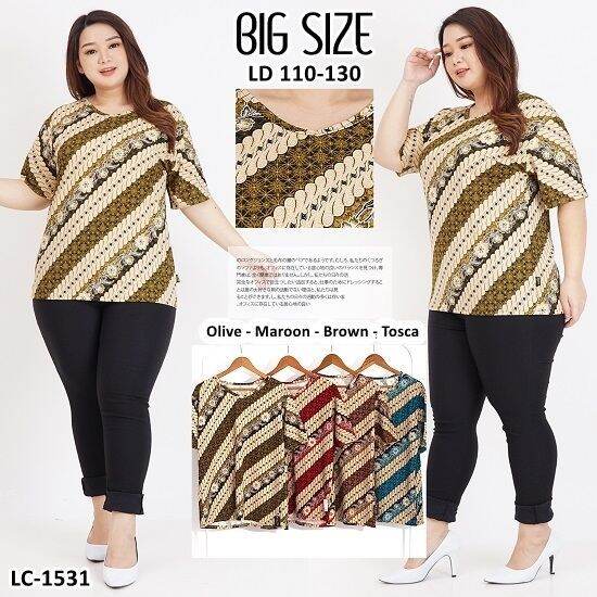 Baju Batik Wanita JUMBO / Blouse Batik JUMBO / Baju Batik BIG SIZE ...