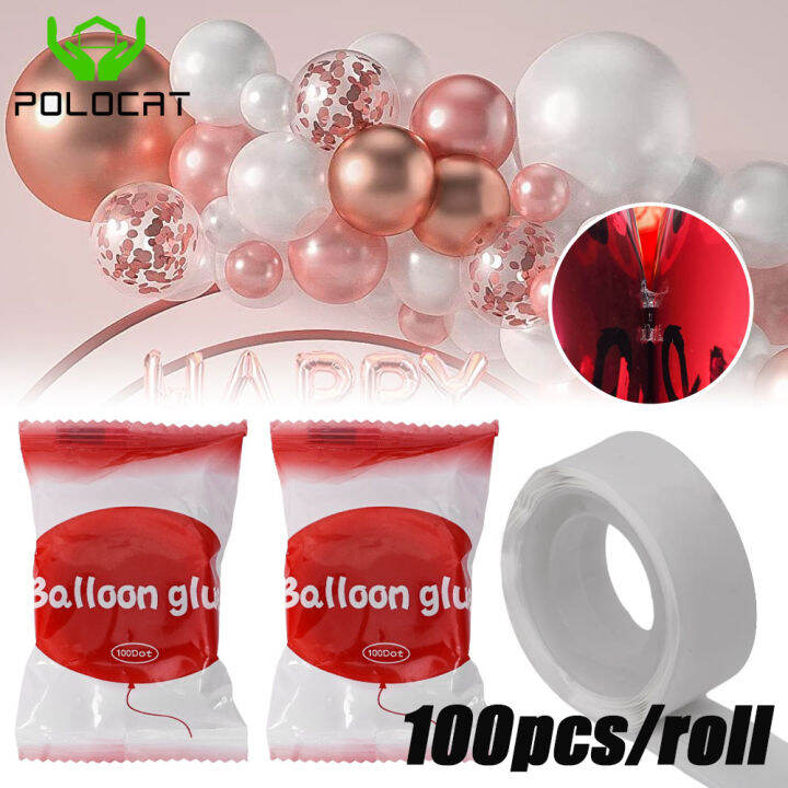 Polocat 𝟏𝟎𝟎𝐏𝐂𝐒 Attachment Balloon Glue Dot Stick Special Double-Side ...