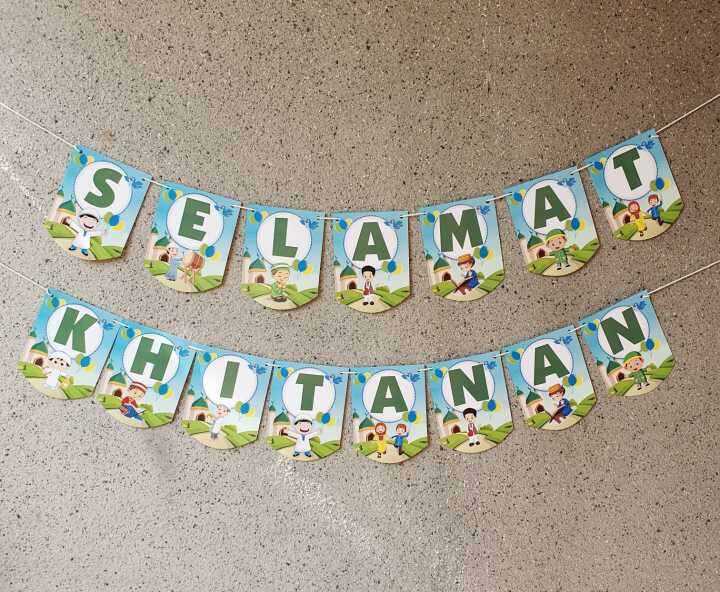Selamat Khitan Flag Banner Bunting Khitanan | Lazada Indonesia