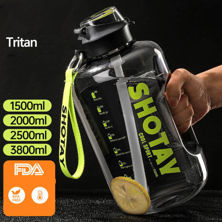 พร้อมสต็อก1.5L/2L/2.5L Tritan ขวดกีฬากาต้มน้ำขนาดใหญ่ยิมขวด BPA ฟรี1แกลลอนขวดน้ำเครื่องดื่มขวด ...