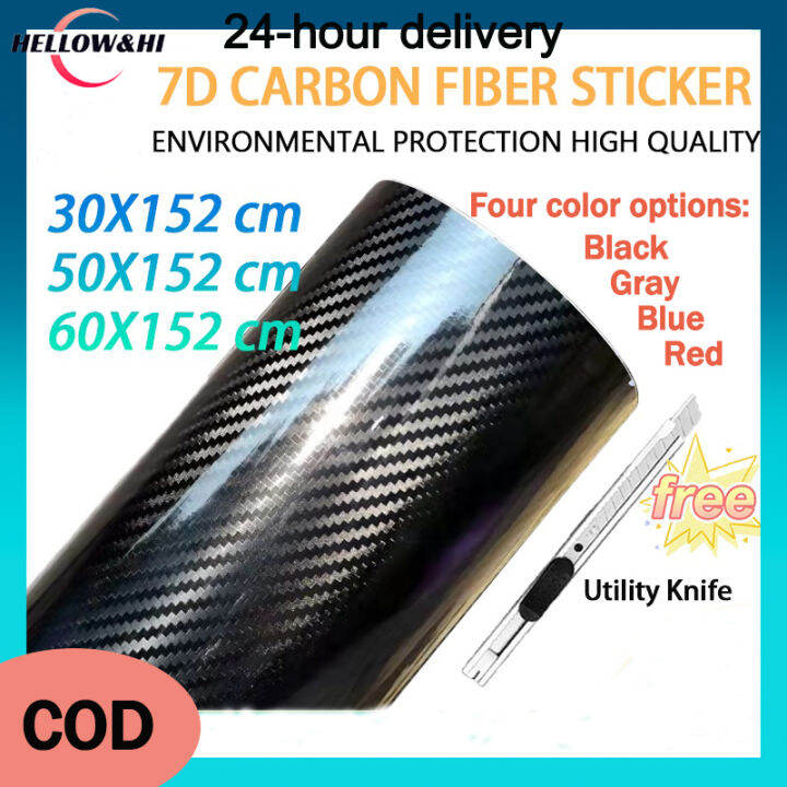 【In Stock】 HELLOW&HI 7D Carbon Fiber Sticker Waterproof For Car ...