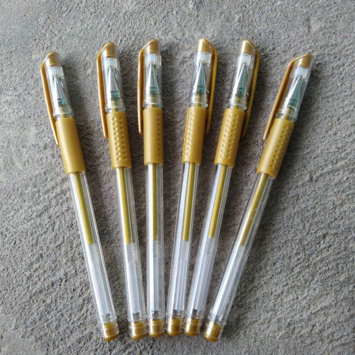 1 pcs pulpen gel tinta warna gold pulpen tinta emas | Lazada Indonesia