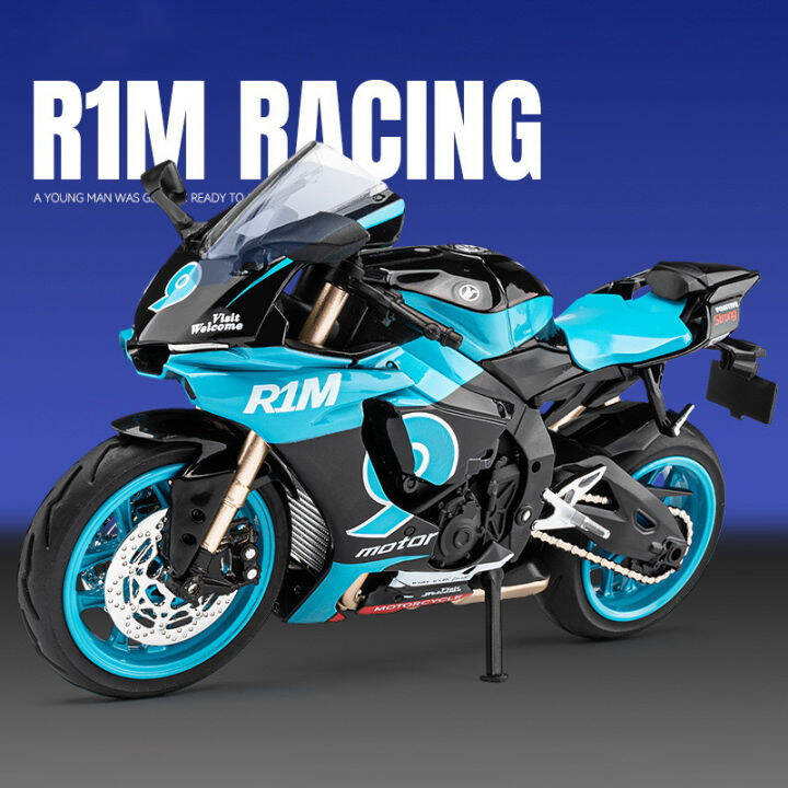 【RUM】1:12 Scale Yamaha R1M Alloy Motorcycle Model Light & Sound Effect ...