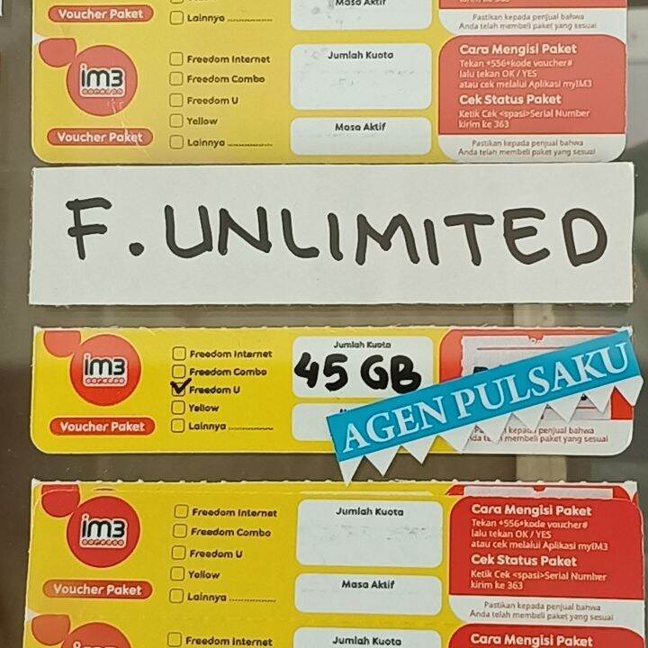 voucher freedom indosat vocer im3 Unlimited masa aktif panjang | Lazada ...