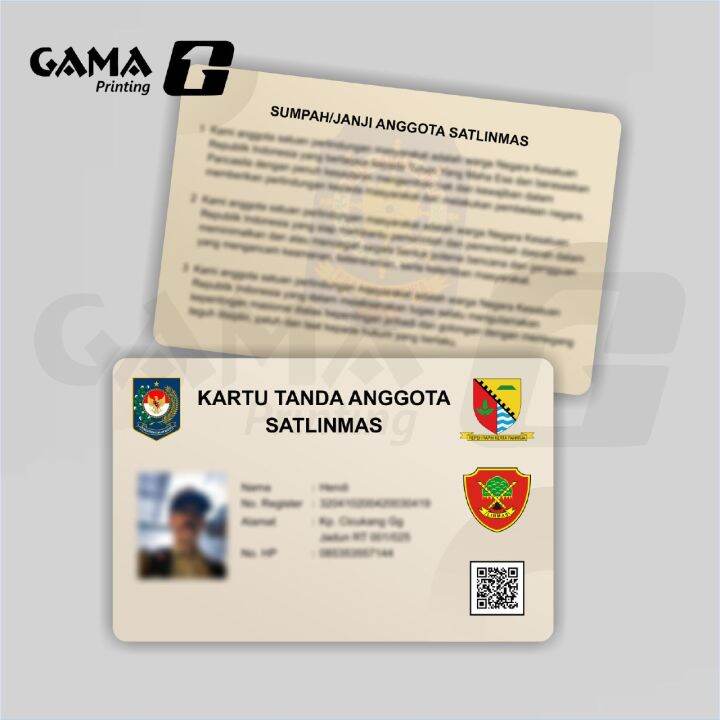 Cetak Kartu ID Card Linmas Satlinmas Bahan PVC Tebal Sehari Jadi Bisa ...