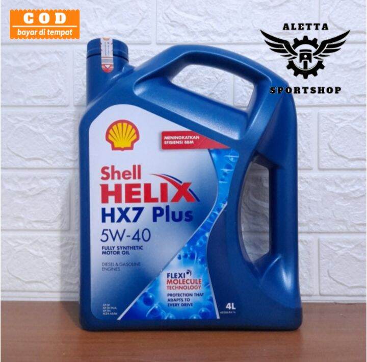oli shell helix hx7 plus 5w 40 galon isi 4 liter,original scan barcode ...