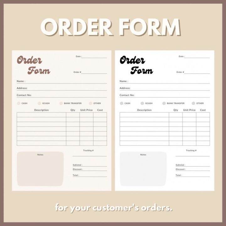 (30 sheets / 1 pad) Order Form for Small Business | Lazada PH