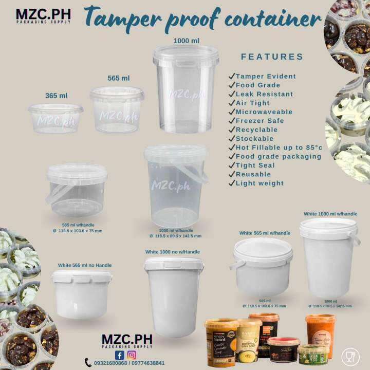 Plastic Buckets Tamper Container 1000ml | Lazada PH