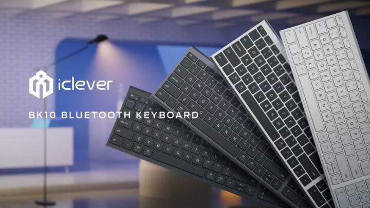 iClever BK10 Bluetooth Keyboard, Universal Wireless Keyboard, Rechargeable Bluetooth 5.1 Multi ...