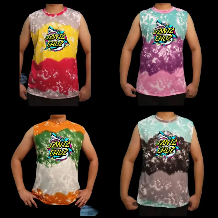 Tri-Color Tie Dye Muscle Tee | Lazada PH