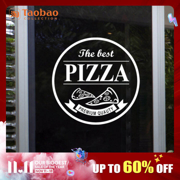 Creative Pizza Wall Sticker Pizza Shop Coffee Western Restaurant Glass ...