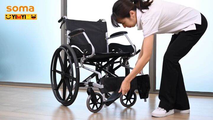Soma SM 150.3 รถเข็นผู้ป่วย รถเข็น วีลแชร์ Wheelchair SM150.3 อลูมิเนียมอัลลอยด์ F16 รุ่นล้อเล็ก ...
