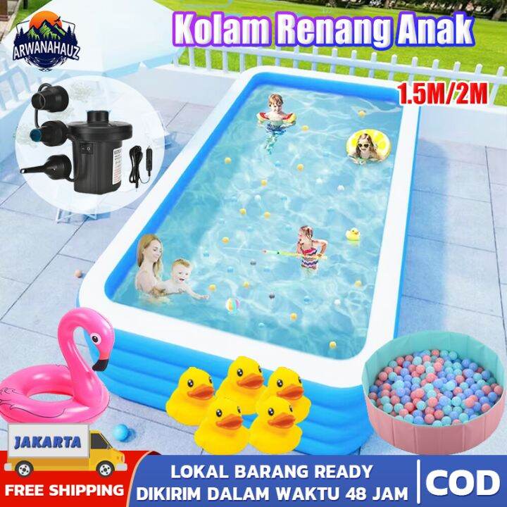 (free pompa set) Kolam Renang Anak Jumbo/Kolam Renang 1.2/1.5 Meter ...