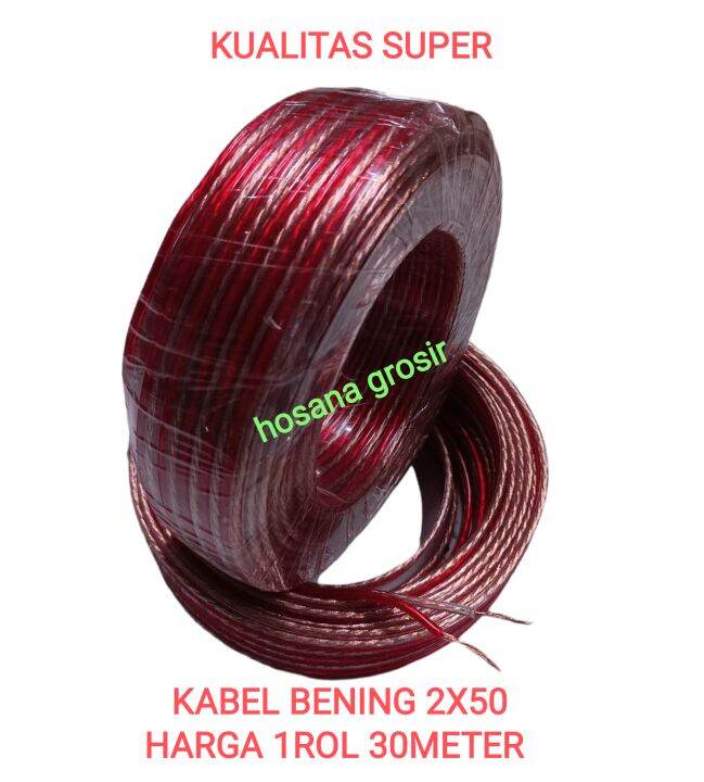 30 METER KABEL AUDIO 2X50 / KABEL BENING 2X50 / KABEL TRANSPARAN 2X50 ...