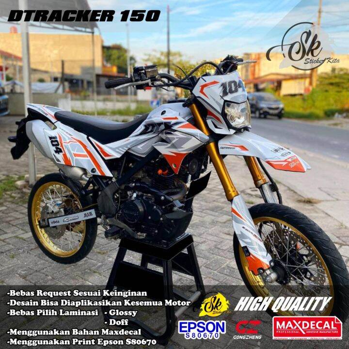 DECAL STICKER FULLBODY MOTOR DTRACKER 150 DESAIN MOTIF ABSTRACK KEREN ...