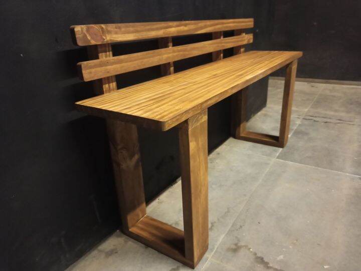 Wooden Bench With Low Backrest | Lazada PH