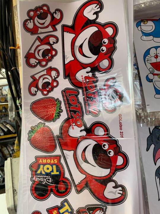 Bộ tem gấu LOTSO dâu màu Đỏ mỗi tờ ngang 30cm dài 70cm hàng nhập Thái ...