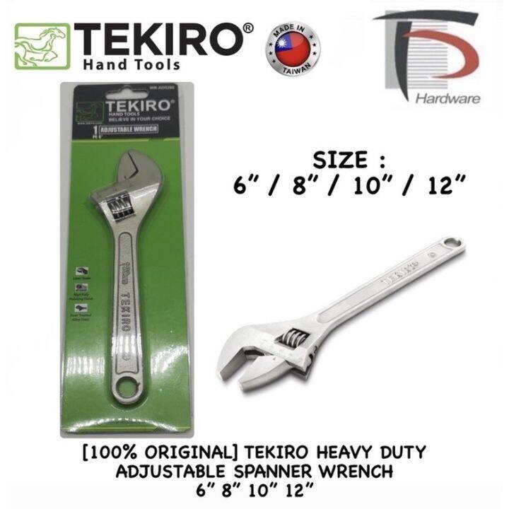 [100% ORIGINAL] TEKIRO HEAVY DUTY ADJUSTABLE SPANNER WRENCH 6” 8” 10 ...