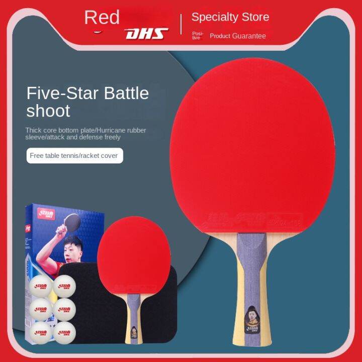 RED DOUBLE HAPPINESS Table Tennis Racket 5 Five-Star All-Purpose 5-Star ...