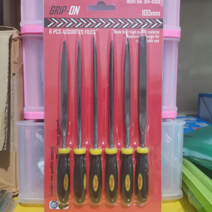 kikir set 6 pcs Grip On kikir besi kayu file set kikir diamond | Lazada ...