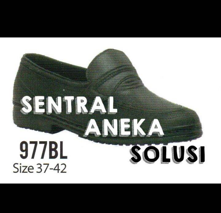 sepatu fantofel pantofel kerja kantor karet ap boots 977 37-42 black ...