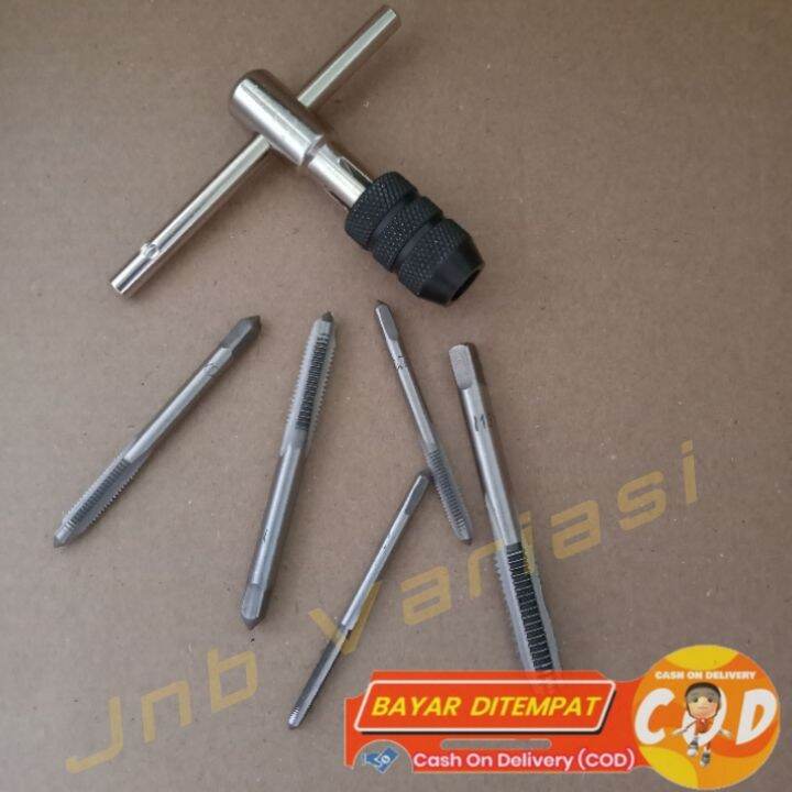 Alat snai senai hand tap mini set M3 M4 m5 m6 m8 manual Pelubang baut ...