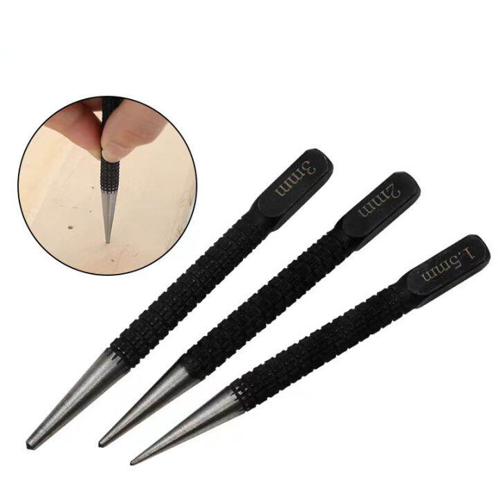 3-piece set of black 1.5/2/3mm drilling positioning center punch for ...