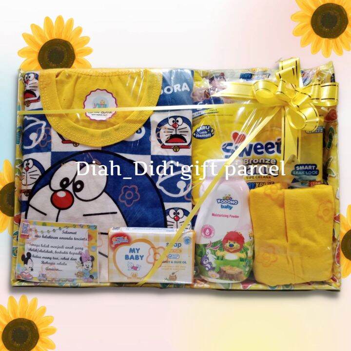 PARCEL BAYI HADIAH TENGOK BAYI SETELAN BAJU BERGAMBAR KARAKTER ...