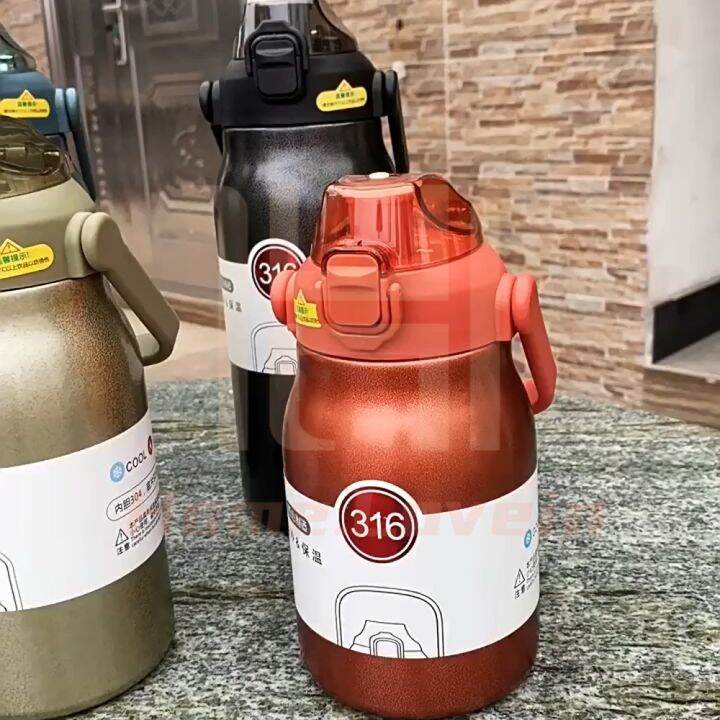 HL.กระติกนำ้ร้อน 316สแตนเลส กระติกเก็บร้อน ขวดน้ำเก็บอุณหภูมิ1000/1300ml กระบอกน้ำร้อน กระติกน้ำ ...