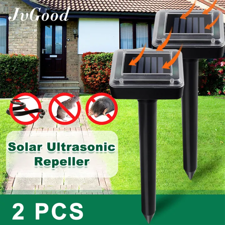 JvGood 2 PCS Solar Power Ultrasonic Mole Repellent Outdoor Gopher ...