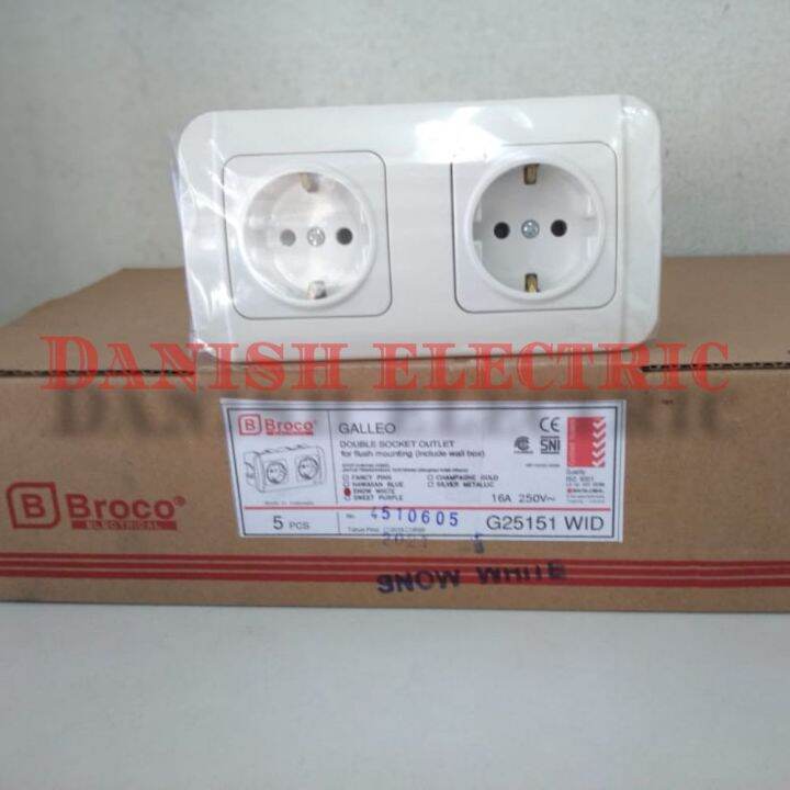 Broco galleo double stop kontak 2 gang tanam G25151WID (free inbowdus ...