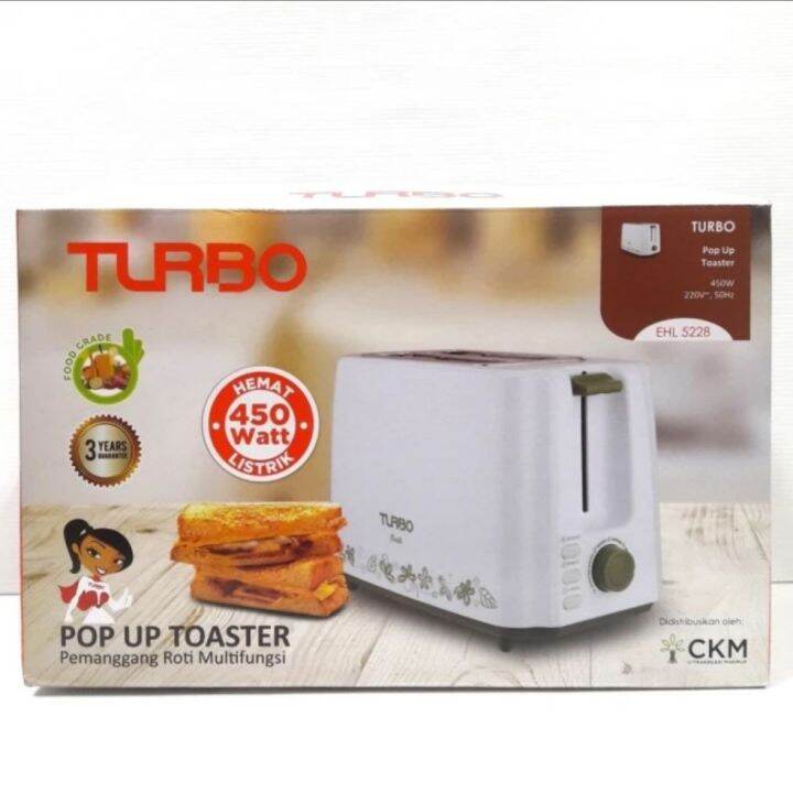 TURBO Pop Up Toaster EHL5228 Pemanggang Roti Serba Guna | Lazada Indonesia