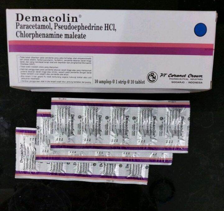 Demacolin tablet 10 biji untuk flu demam dan sakit kepala | Lazada ...