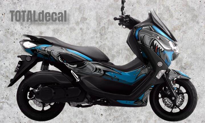 DECAL STIKER STICKER ALL NEW YAMAHA NMAX 155 FULL BLUE SAHRK BODY ...