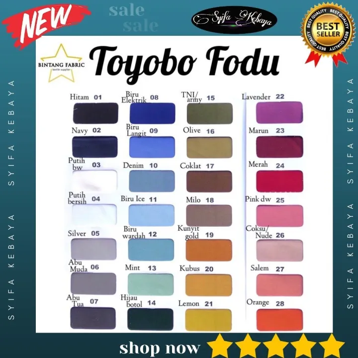 Kain Toyobo FODU. Kain Katun Toyobo Fodu. Bahan Toyobo Premium Meteran ...