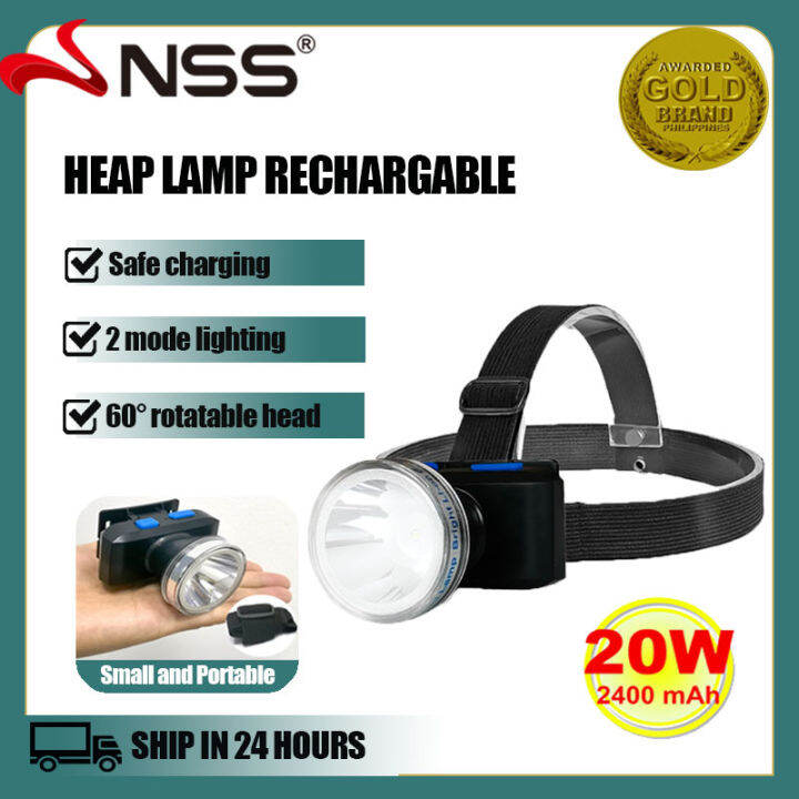 Nss 20W Super Head Lamp Flashlight Headlight Rechargeable Head Light ...