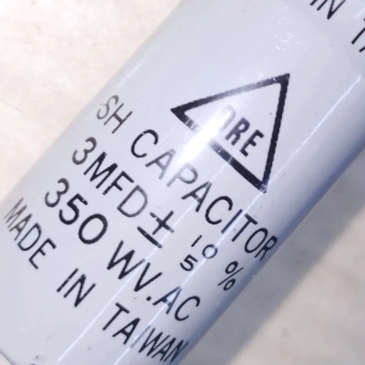 Capacitor คาปาซิเตอร์ /แคปพัดลม/แคปรันมอเตอร์ 3Mfd 350VAC | Lazada.co.th