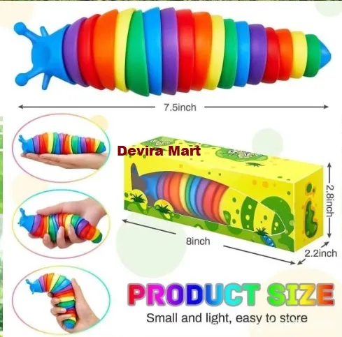 Mainan Fidget Ulat Siput Light Berjalan Jalan Slug Toys Anak Refleksi ...